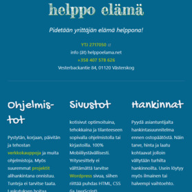 Helppo elämä = HTML, JS, PHP, verkkokaupat, kotisivut ja ohjelmistot.